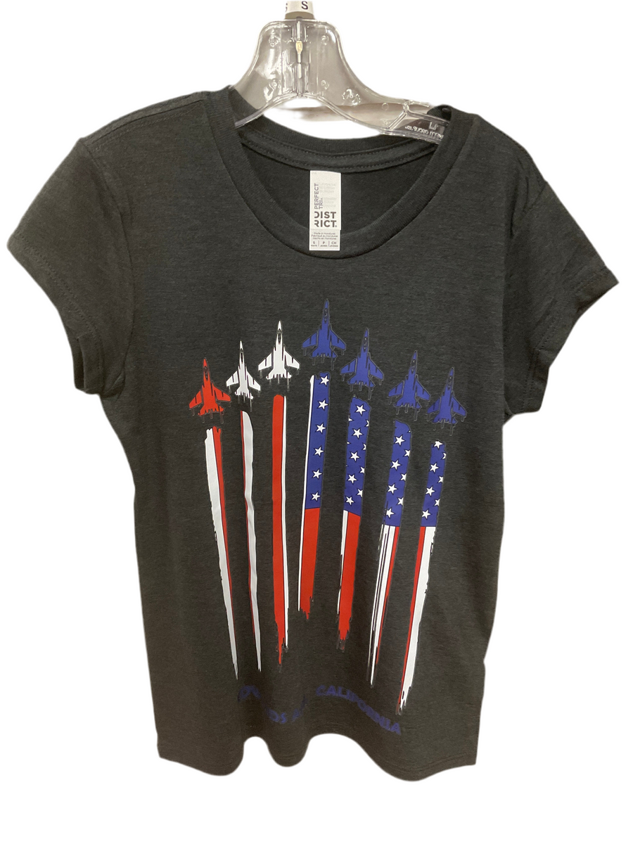 Flag Contrails Girls T-Shirt – Flight Test Museum Gift Shop