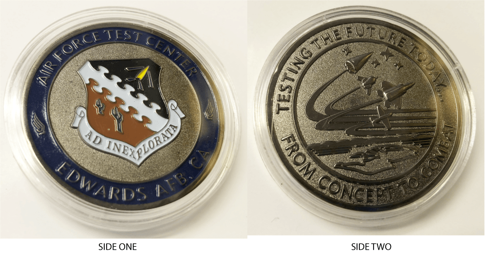 Ad Inexplorata Challenge Coin – Flight Test Museum Gift Shop